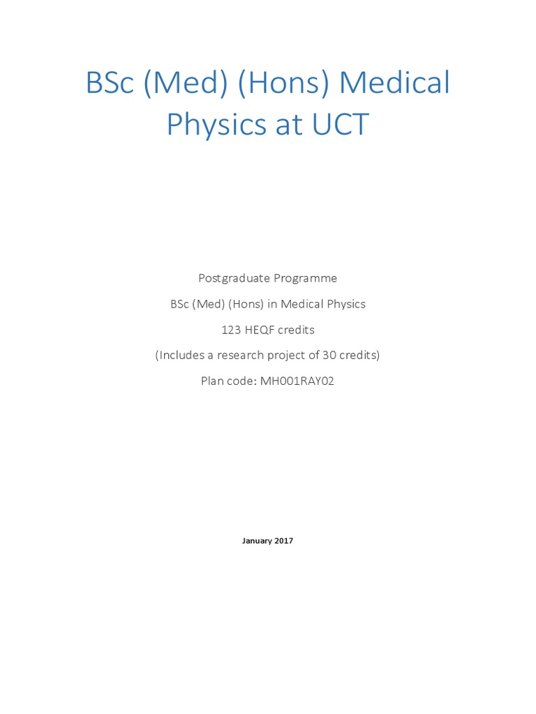 UCT Medical Physics Honours Syllabus January 2017 | PDF | Radiation ...