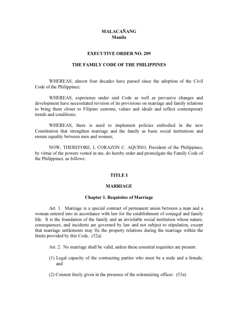 Family Code Of The Philippines PDF