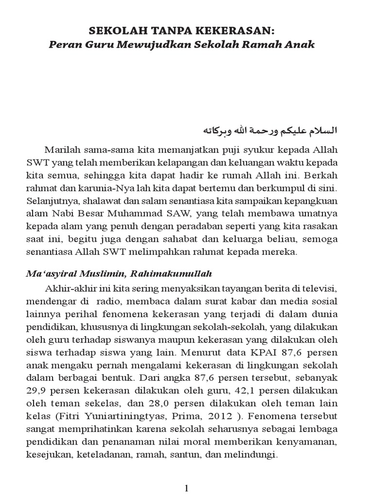 Sekolah Tanpa Kekerasan | PDF