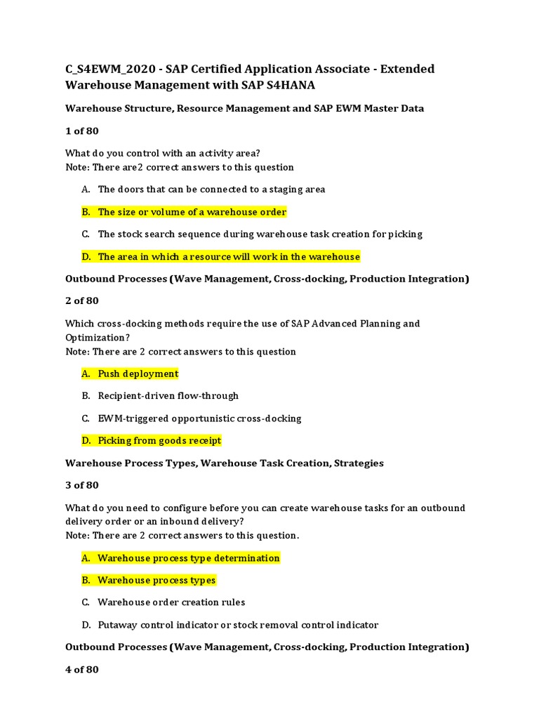 Sap certification dump by bk | PDF | Warehouse | Inventory