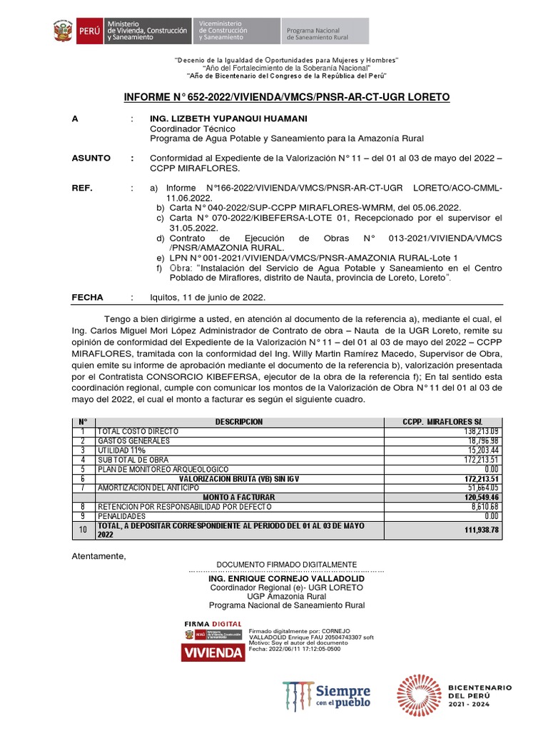 Informe 652-2022-CR-HT 70016-Conformidad - 11 Mayo 2022-MIRAFLORES (R ...