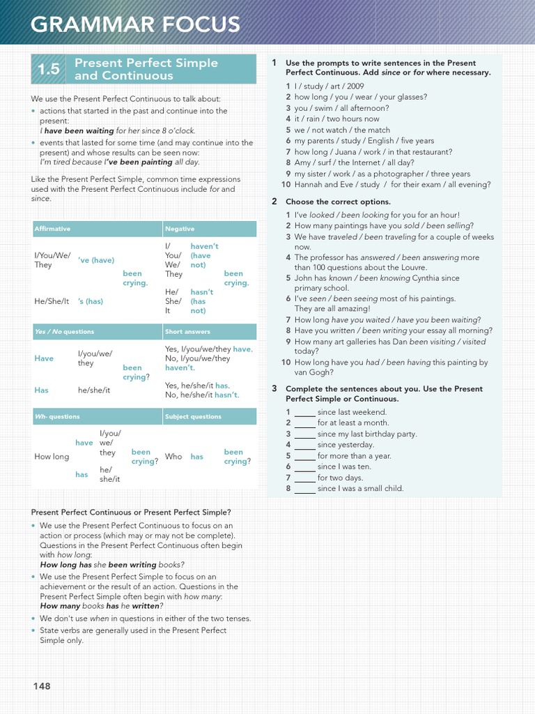Focus AE Level 3 StudentBook Unit 1 Grammar Reference | PDF | Perfect (Grammar) | Linguistic ...