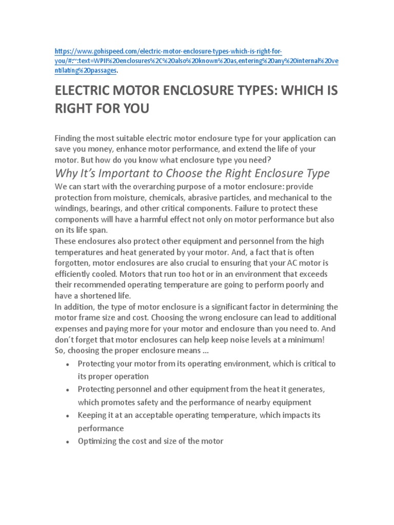 Types of Enclosures for Large Motors_ODP, WPII, TEWAC, TEAAC (2) | PDF