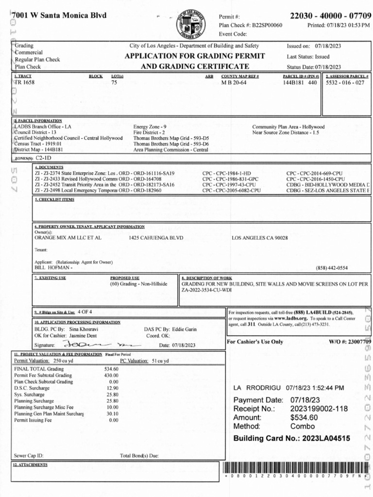 Tesla Movie Theater Site Walls Grading Approval | PDF