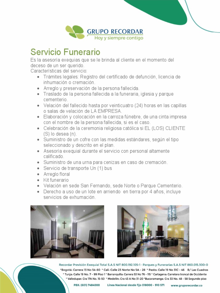 Servicios Funerarios y de Inhumación | PDF | Entierro | Cementerio