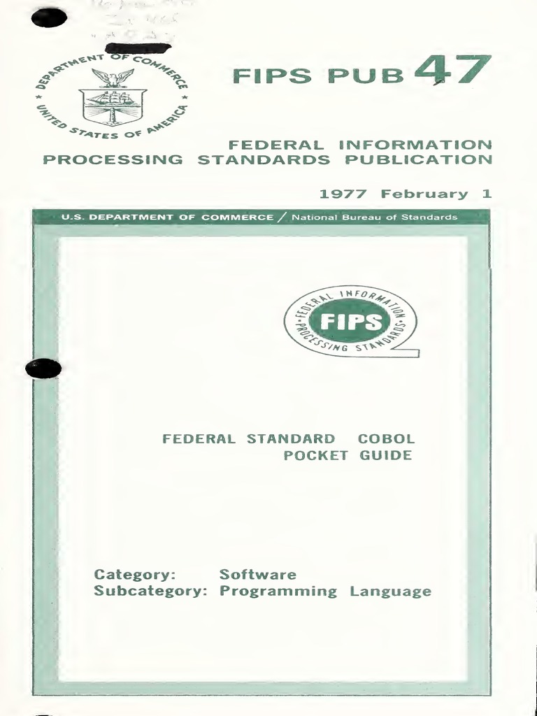Fipspub47 - Cobol Pocket Guide | PDF | Bracket | Arithmetic