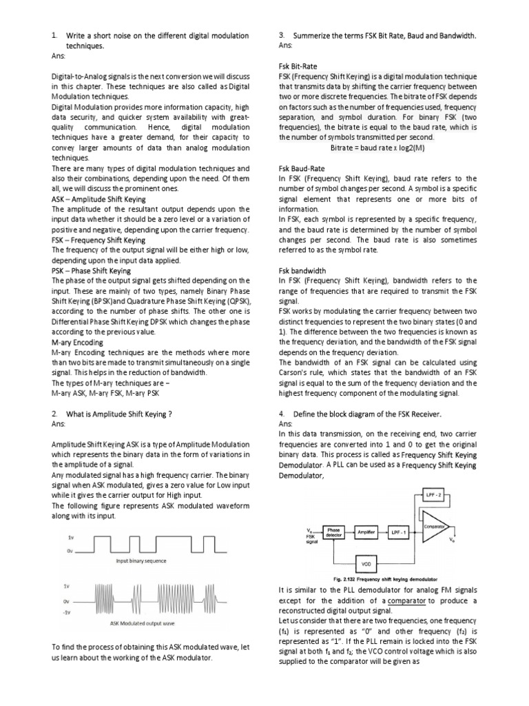 DC Unit - 2 | PDF | Modulation | Electronics
