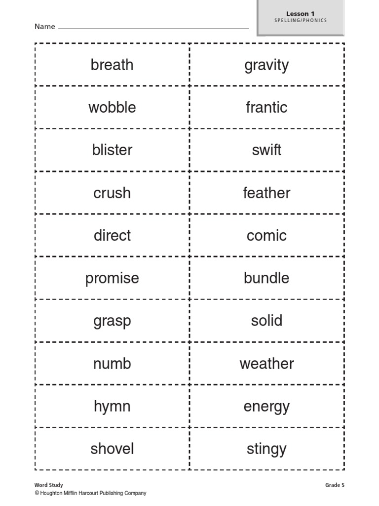Grade 5 Spelling Lessons | PDF