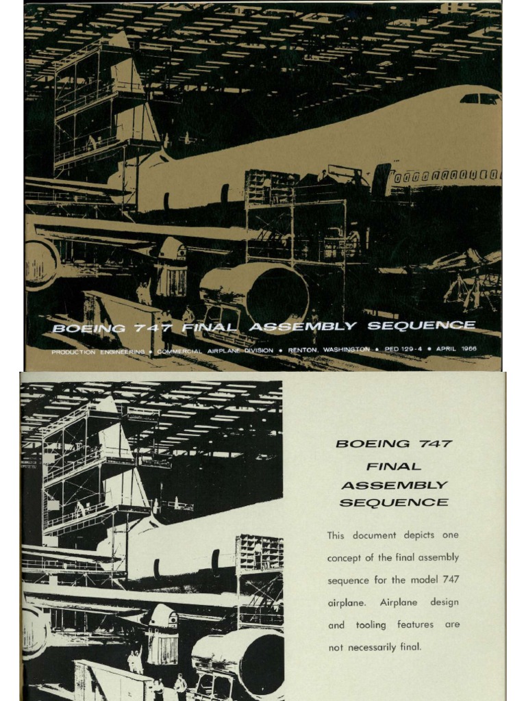 Boeing 747 Final Assembly Sequence Brochure - 1966 | PDF