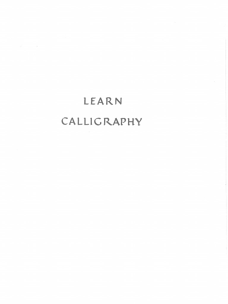 Learn Calligraphy | PDF