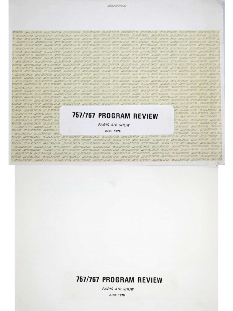Boeing 757 - 767 Paris Air Show Brochure - June 1979 | PDF