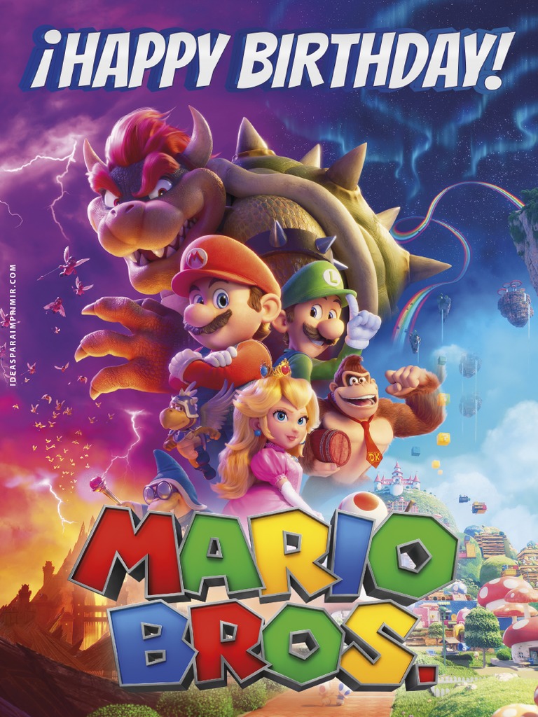 Free Super Mario Bros Birthday Party Printable | PDF