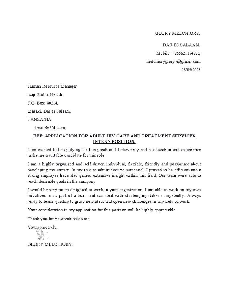 Application Letter Icap | PDF