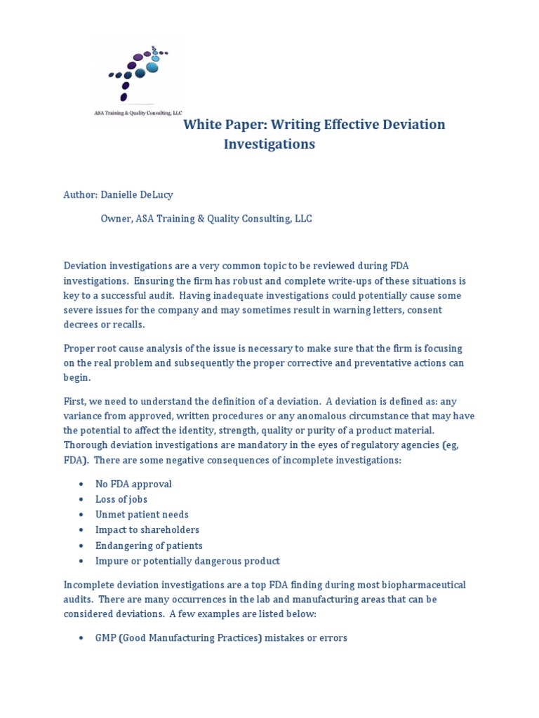 DeLucy White Paper Deviations | PDF