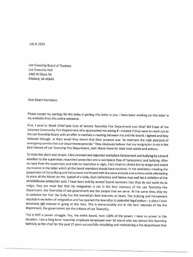 Resignation Letters and Email From Heidi Pitt | PDF