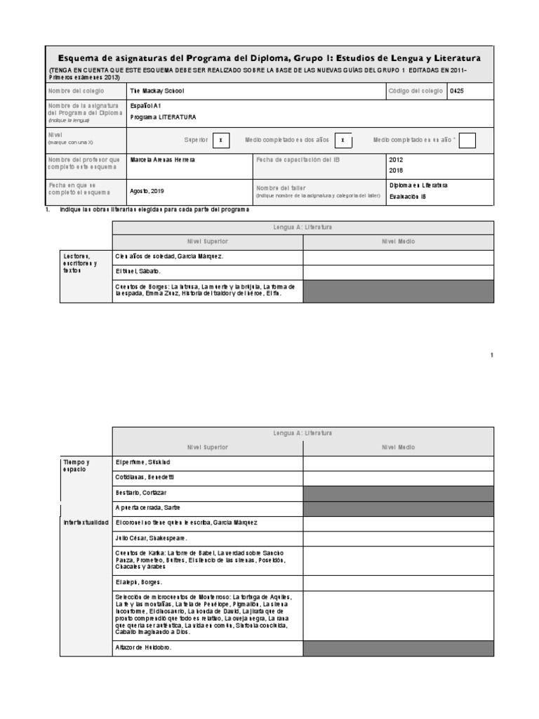 Esquema Ib Literatura2019 Def | PDF | Ensayos | Narración