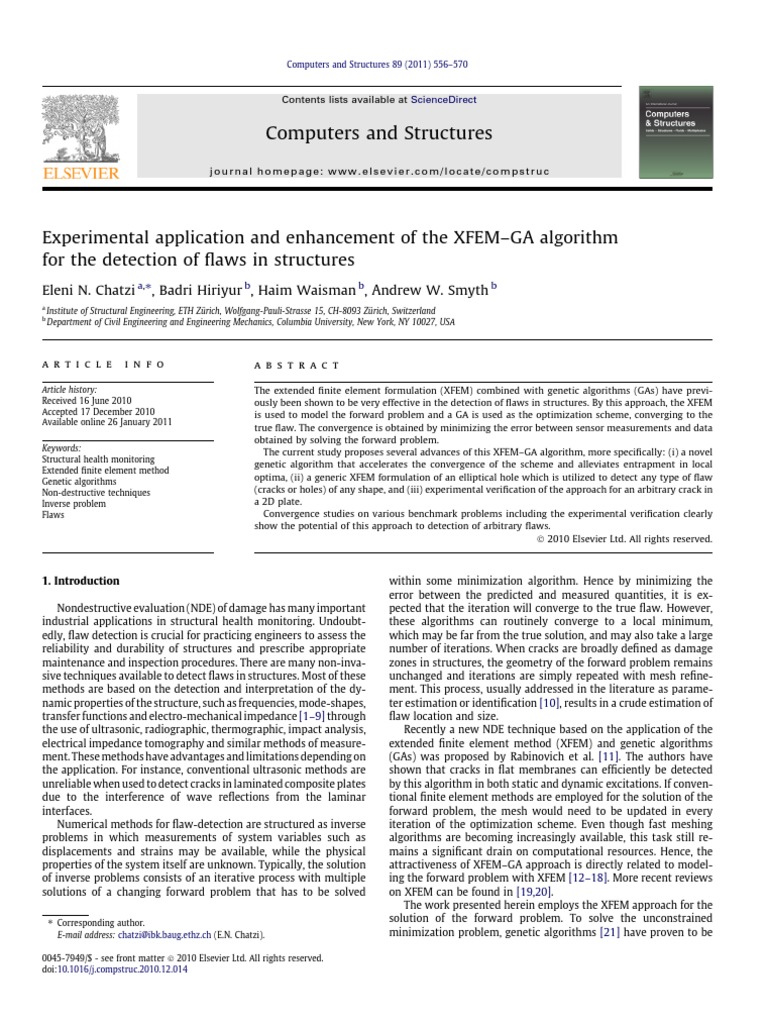 Experimental Application and Enhancement of the XFEM–GA Algorithm for ...