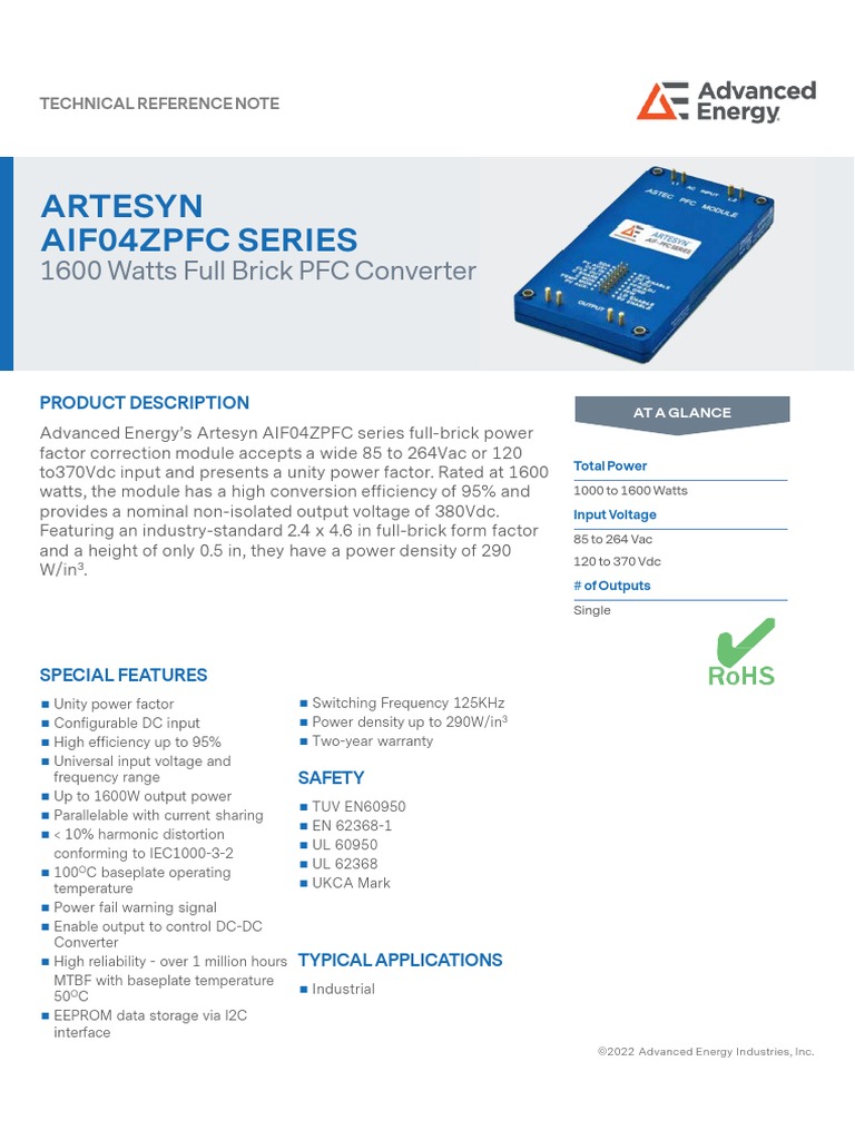 Aif - PFC TRN Rev12 1484268447 Techref | PDF | Rectifier | Capacitor