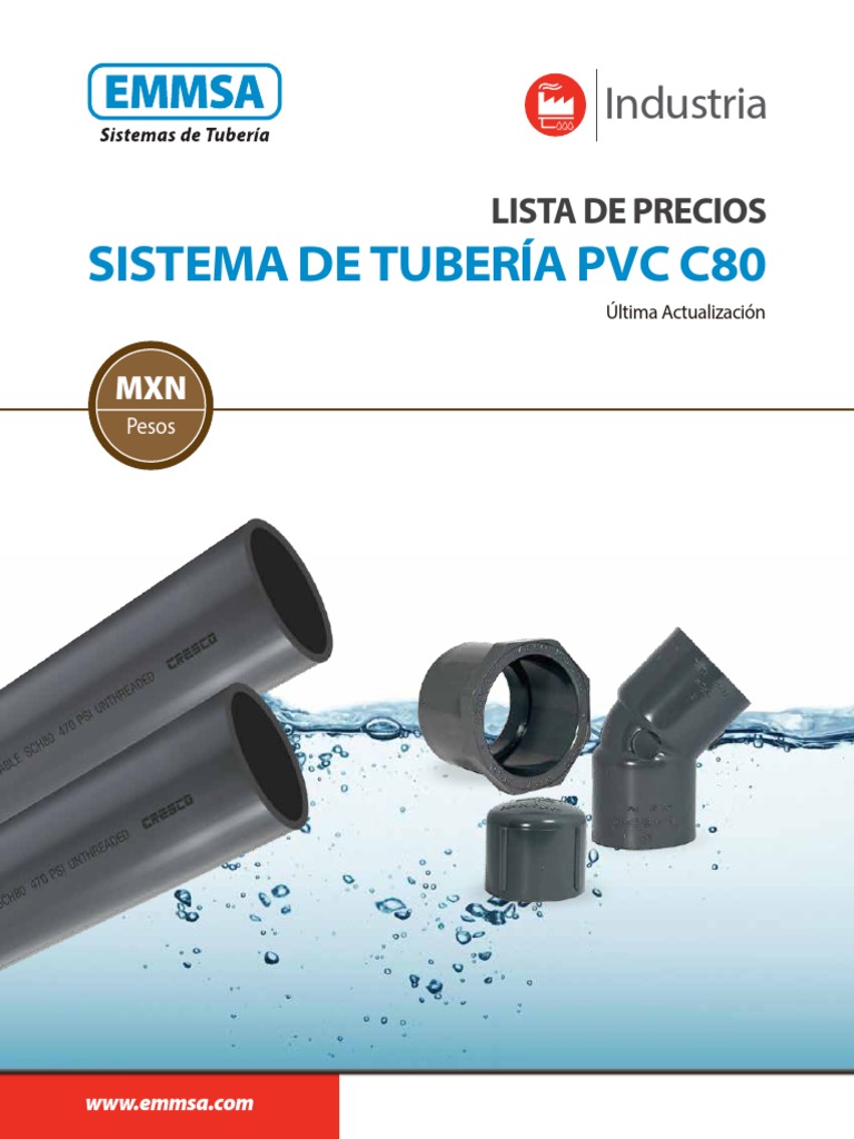 Lista de Precios Tubería PVC C80 EMMSA | PDF