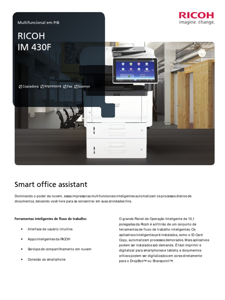 Folder Ricoh Im430 | PDF | USB | Impressão