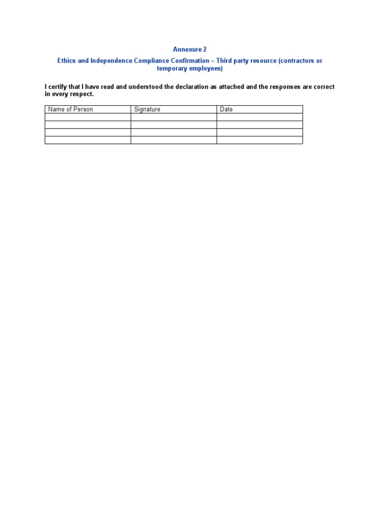 Ethics Compliance for Third-Party Resources | PDF | Information ...