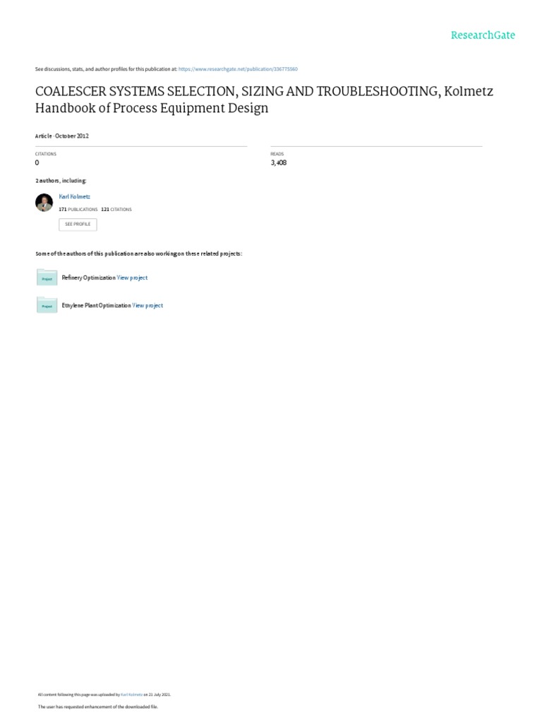 Engineering Design Guidelines Coalescer Systems Rev3.3web | PDF