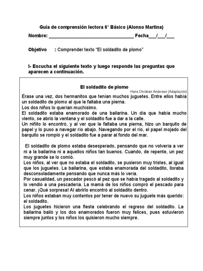 Comprension Lectora 13 de Junio (Alonso | PDF