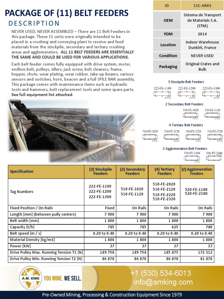 Belt Feeder Assemblies | PDF | Belt (Mechanical) | Electric Motor