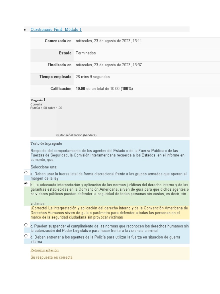 Cuestionario Final MODULO 1 | PDF | Ciencias sociales