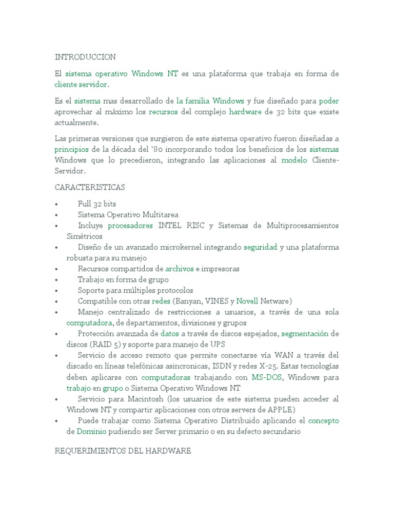 Windows NT PDF | PDF | Windows Nt | Archivo de computadora