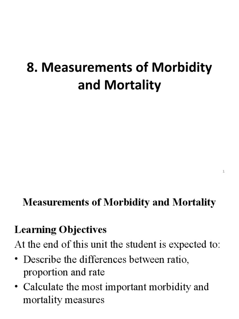 Morbidity and Mortality Measurements | PDF | Epidemics | Incidence ...