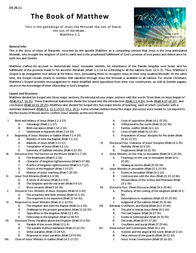 The Book of Matthew | PDF | Gospel Of Matthew | People From Bethlehem