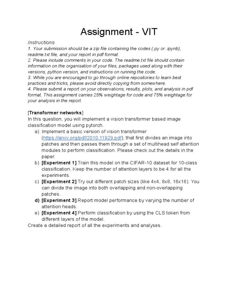VIT-assignment | PDF