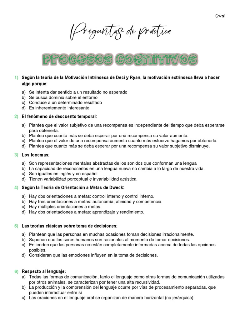 100+ Preguntas Procesos - Respuestas A Partir de Página 21 | PDF | Motivacional | Motivación