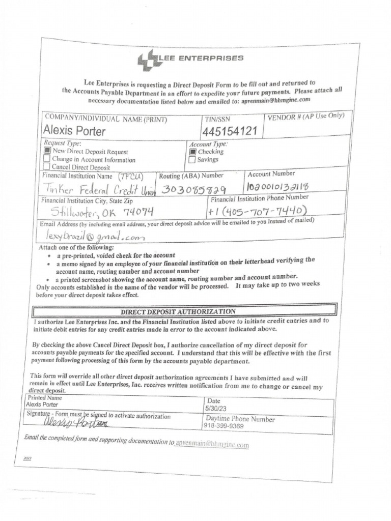 Alexis Porter - DD Form | PDF