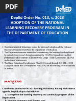 DepED Order No. 12, S. 2015 (Guidelines On The Early Language, Literacy ...