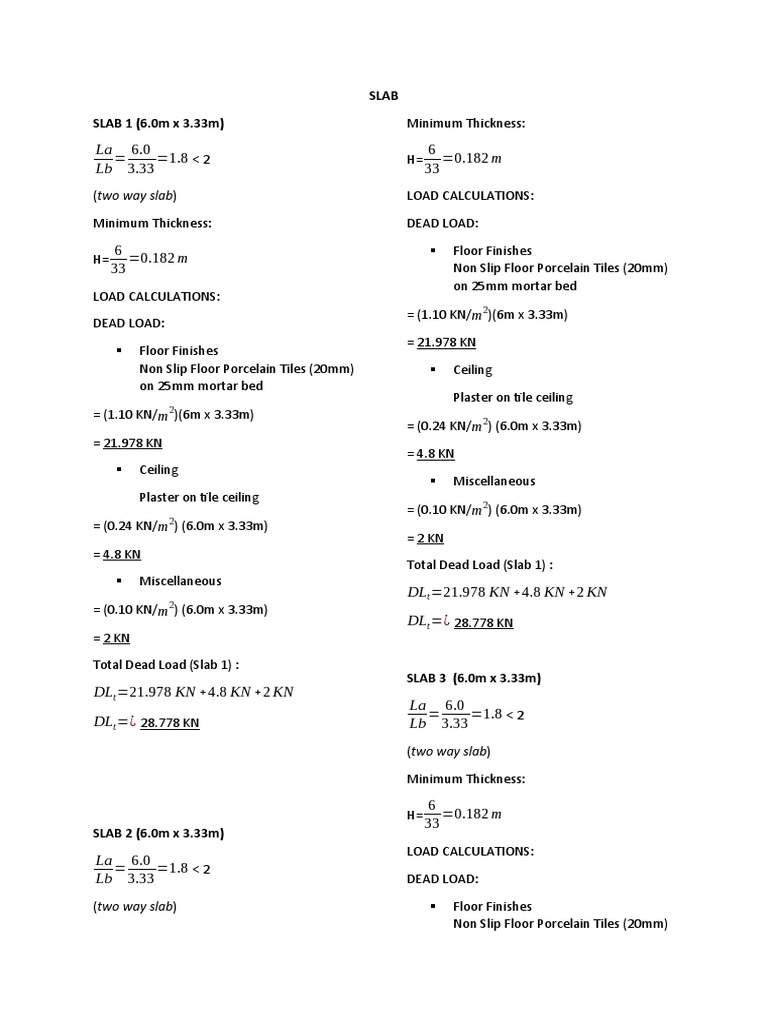 Total Building Weight Calculations | PDF