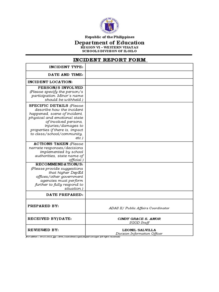 Incident Report | PDF