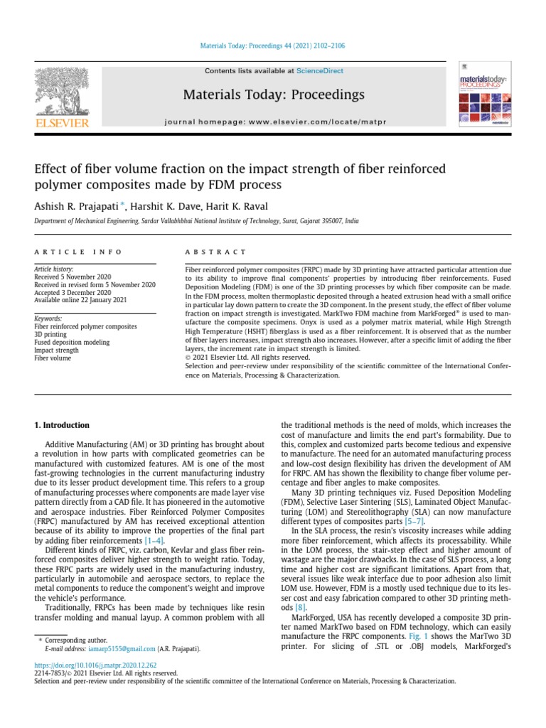 Effect of Fiber Volume Fraction On The Impact Strength of 2021 ...