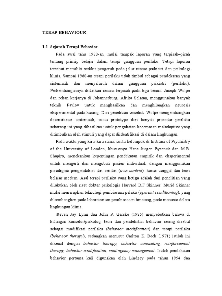 Terapi Behavior | PDF