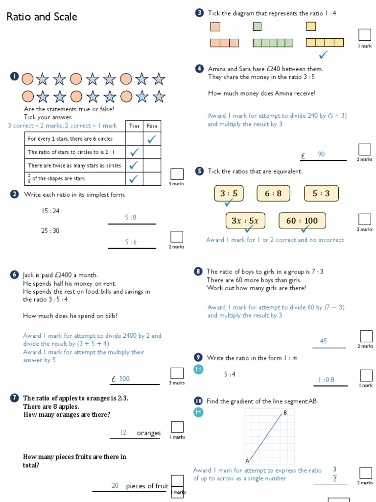 S1 Semester 1 Practice MS | PDF | Ratio | Area