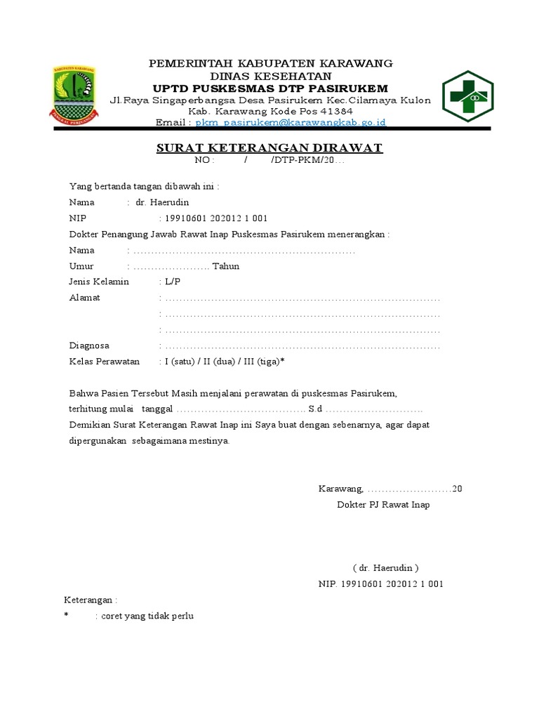 Surat Keterangan Dirawat | PDF