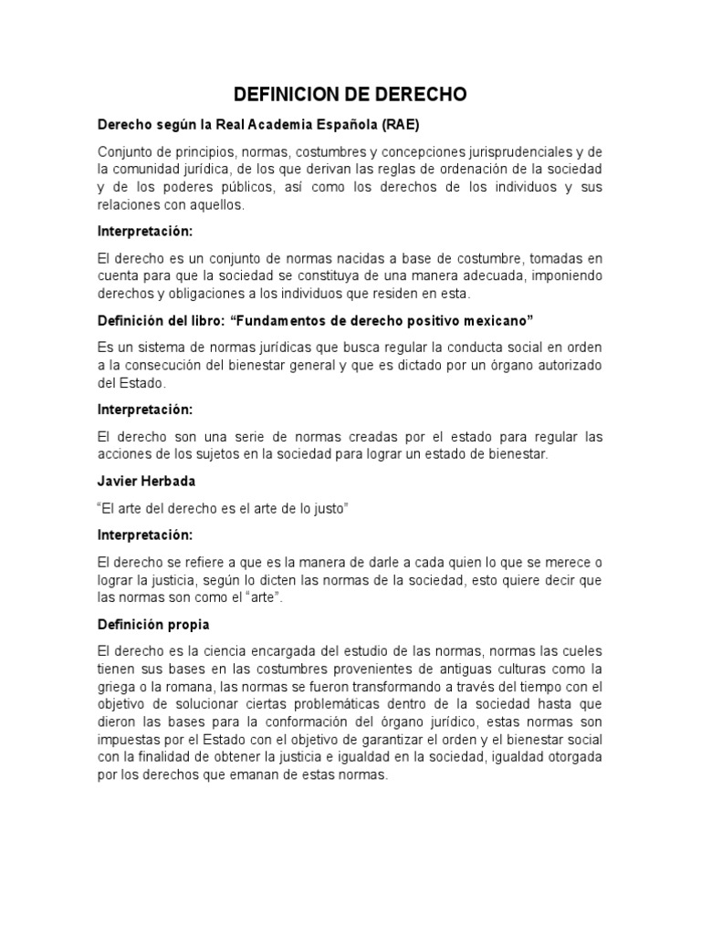 Definicion de Derecho | PDF