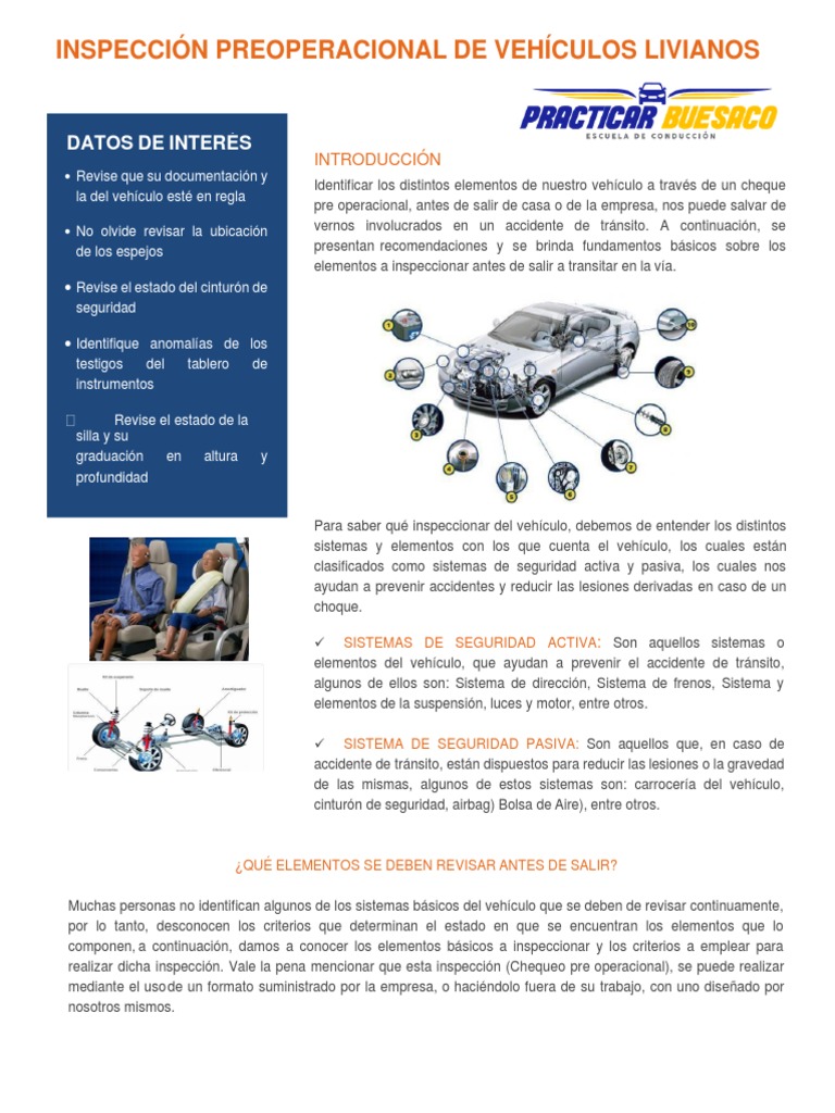 Bolsevi - 001 - 090617 Inspección Preoperacional Veh Liviano Liviano | PDF | Seguridad vial ...