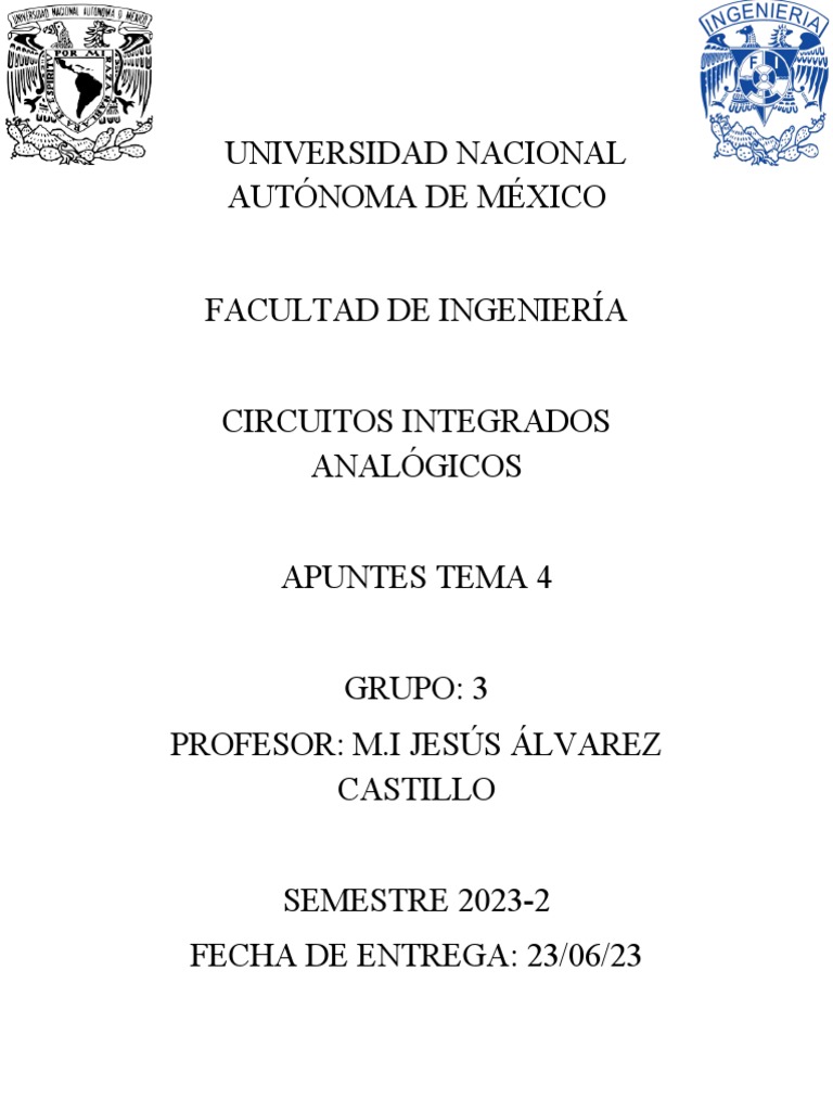 Flores - Espinoza - Efren - Jair - Tema 4 | PDF | Amplificador operacional | Amplificador
