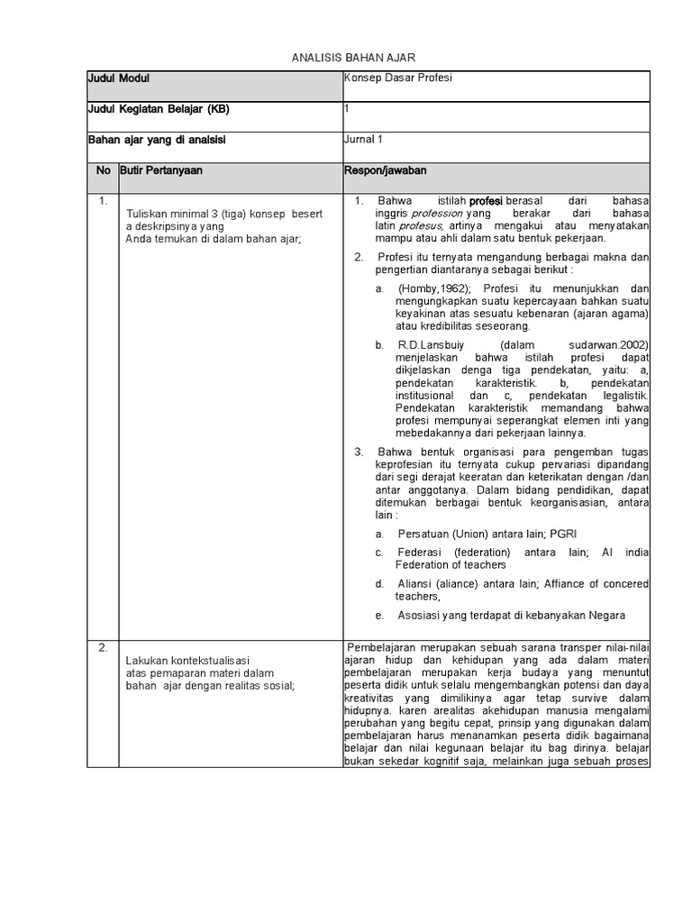 Analisis Bahan Ajar KB 2 Jurnal 2 | PDF