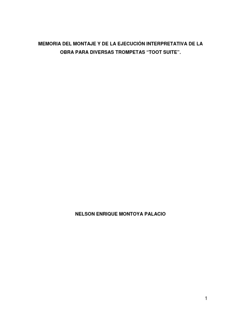 Montaje e Interpretación de "Toot Suite" | PDF | Trompeta | Jazz