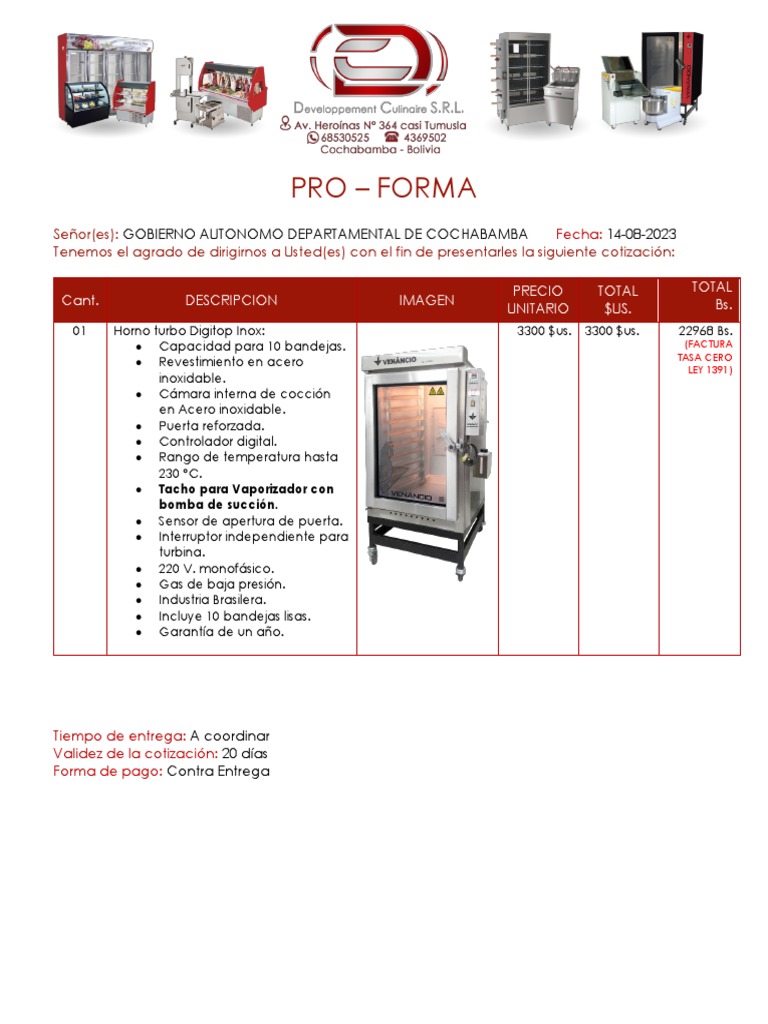Prf23-GAD CBBA-Horno DIGITOP FULL INOX | PDF