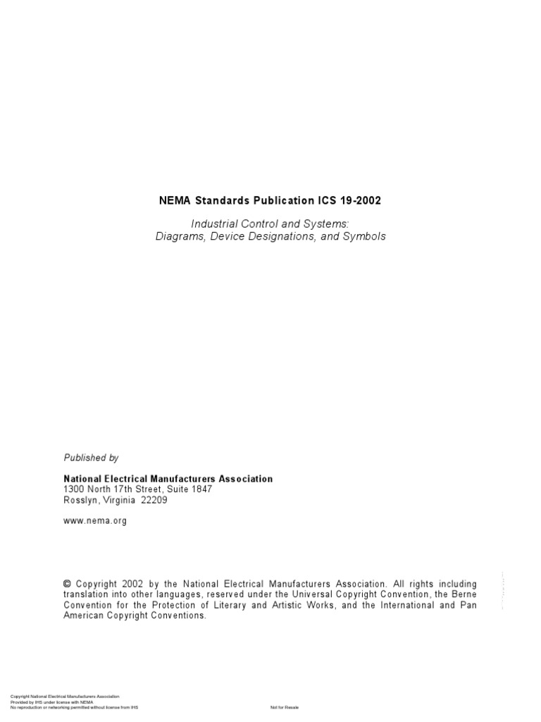 NEMA ICS 19-2002 Diagrams, Device Designations, and Symbols | PDF ...