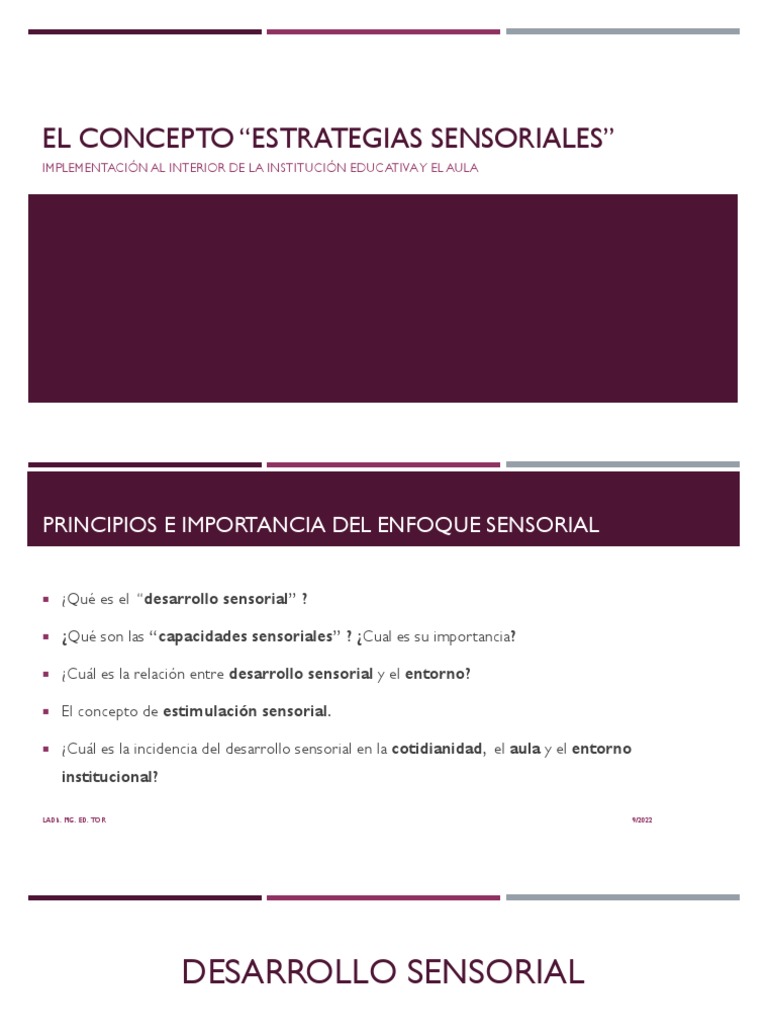 TEMA 1. Desarrollo Sensorial Modulo 1 | PDF | Aprendizaje | Sentidos
